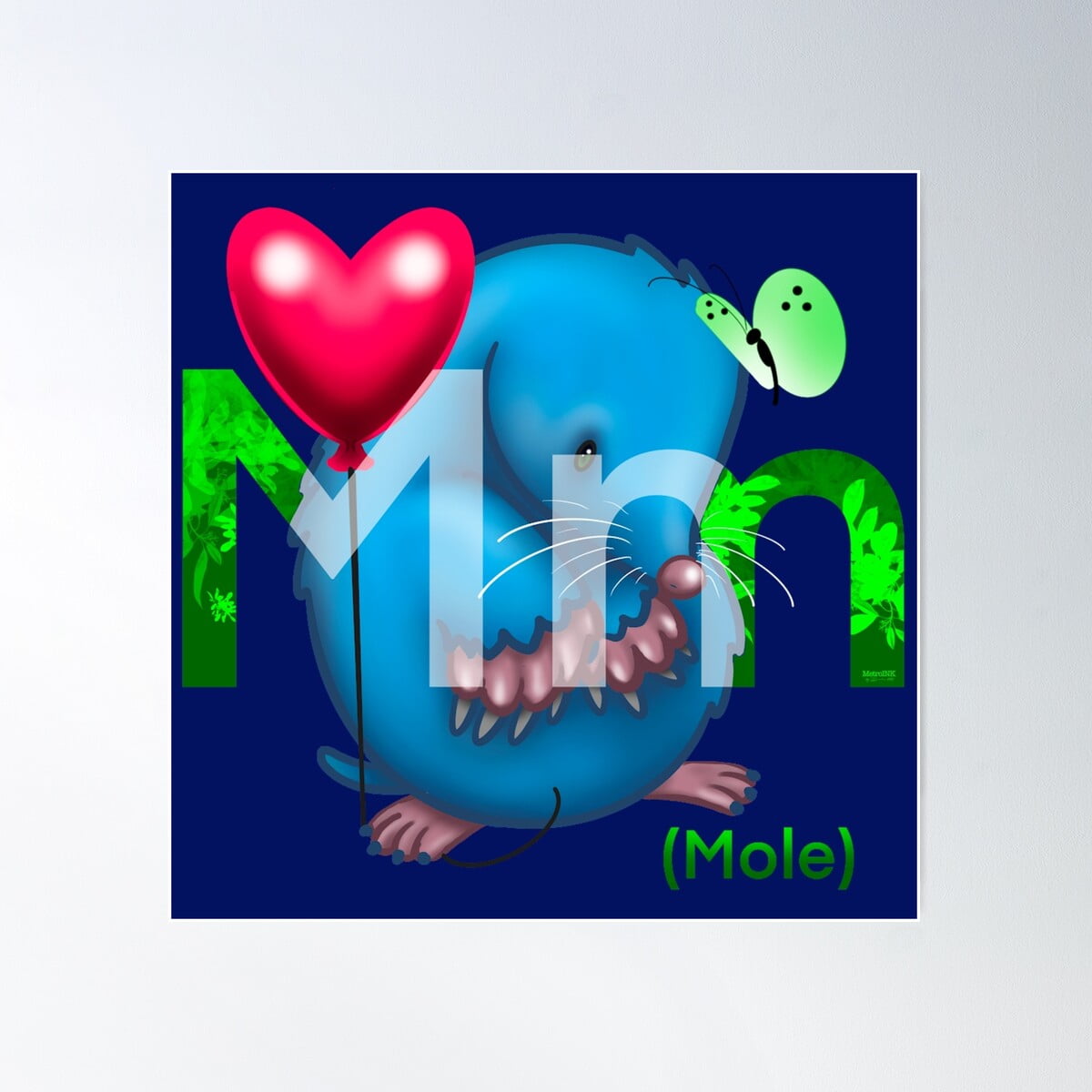 Weird Animals A-Z Mole Poster Wall Art, Modern Wall Decor For Living ...