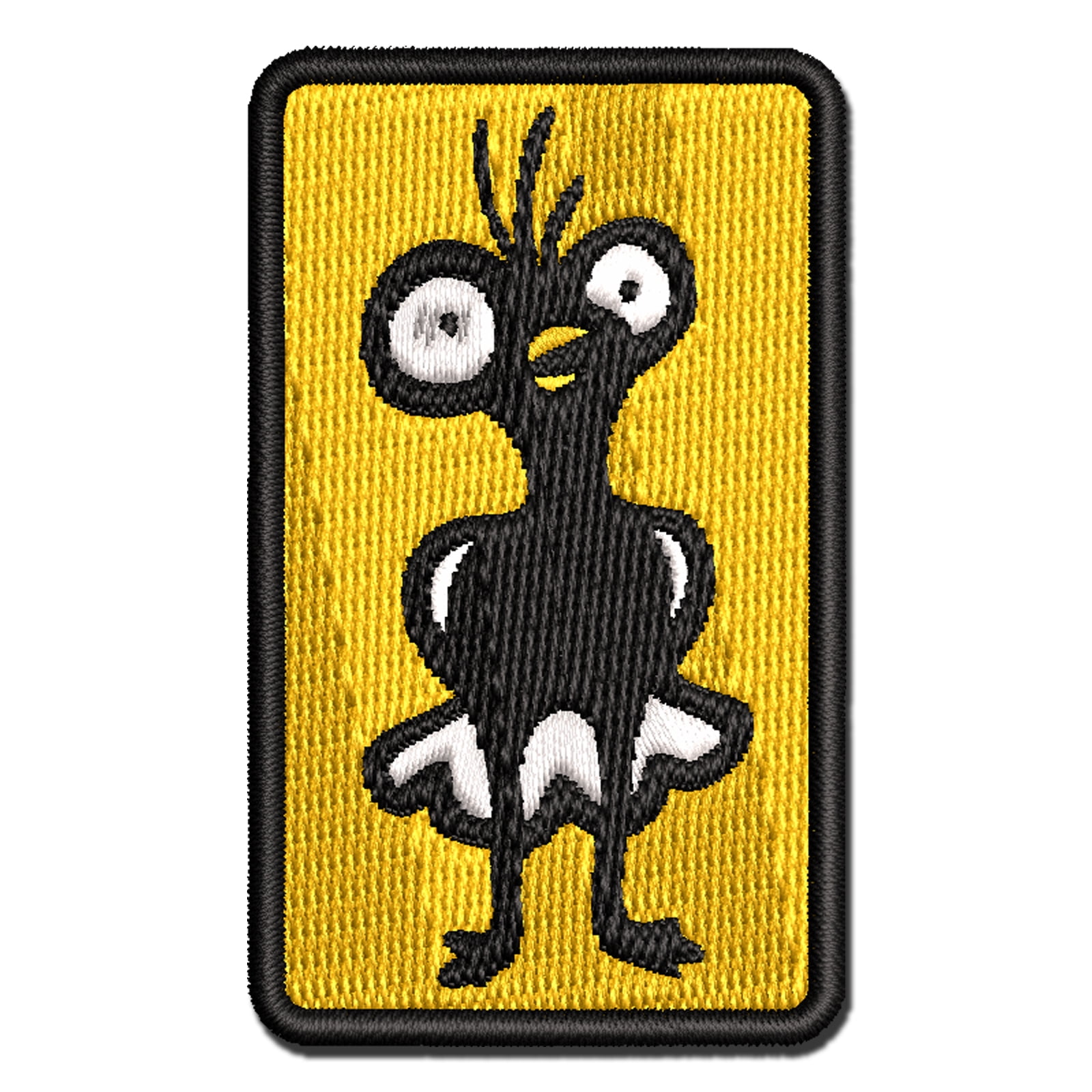 Weird Creepy Bug Eyed Bird Chicken Applique Multi-Color Embroidered ...
