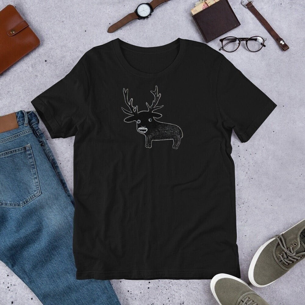 Weird Deer Monster Folk Art Cryptid Horror Goth Birthday Gifts Creepy ...