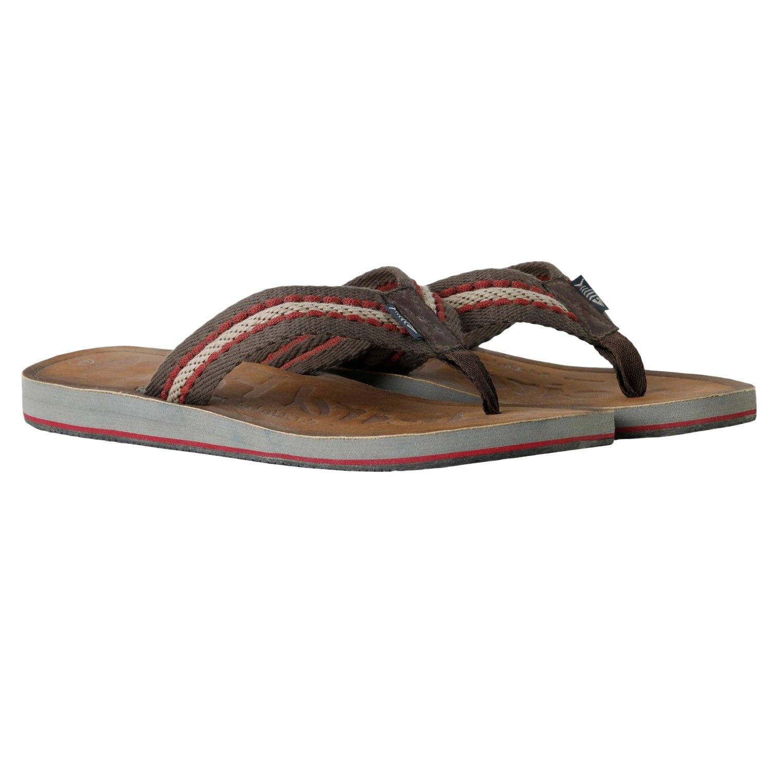 Weird Fish Mens Malham Faux Leather Flip Flops - Walmart.com