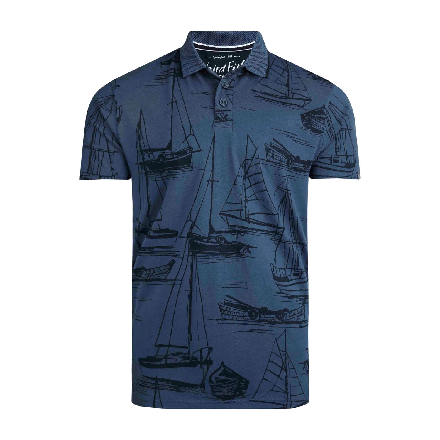 Weird Fish Mens Sarat Sailboat Natural Cotton Polo Shirt - Walmart.com