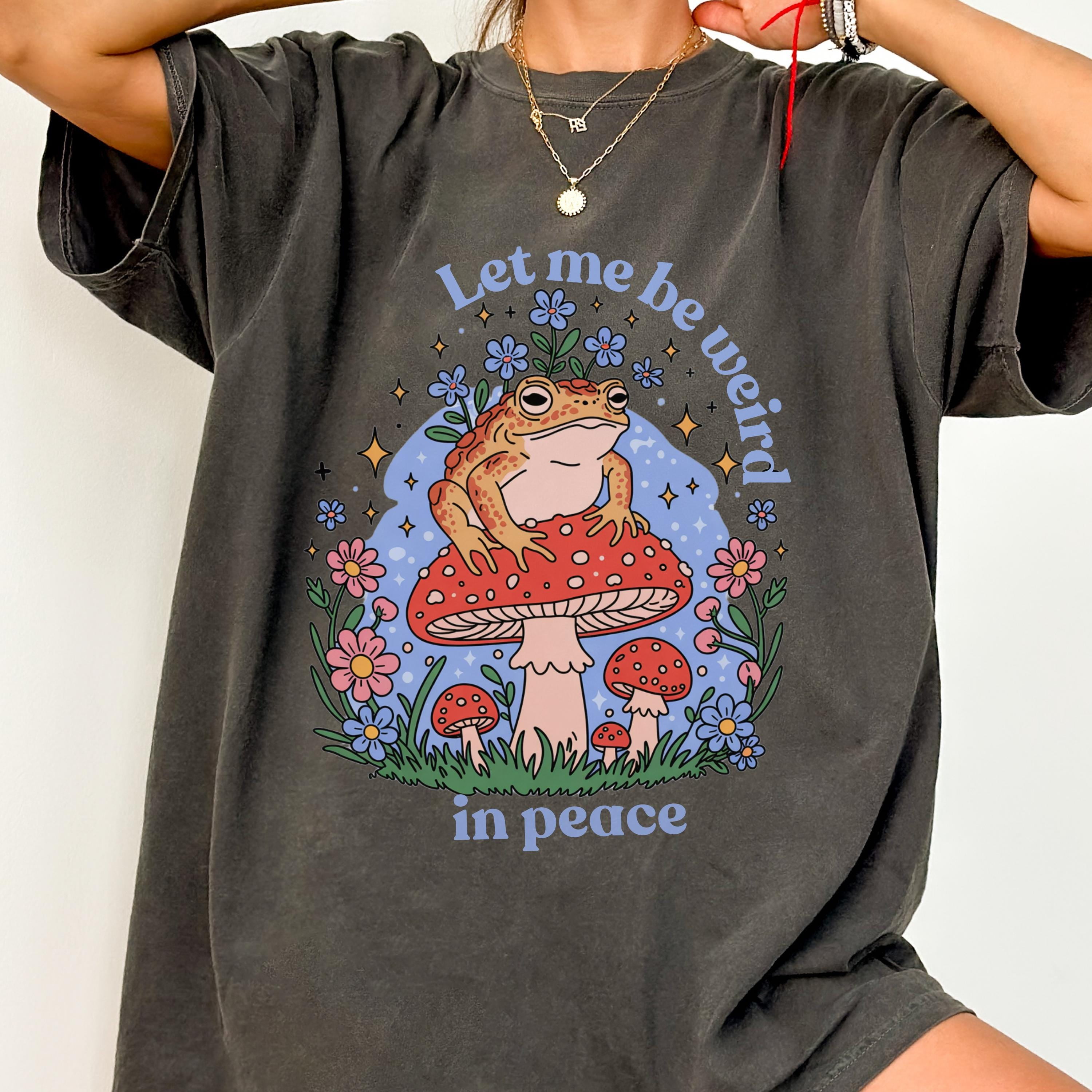 Weird Frog T-Shirt: Cottagecore Mushroom Graphic Tee - Walmart.com