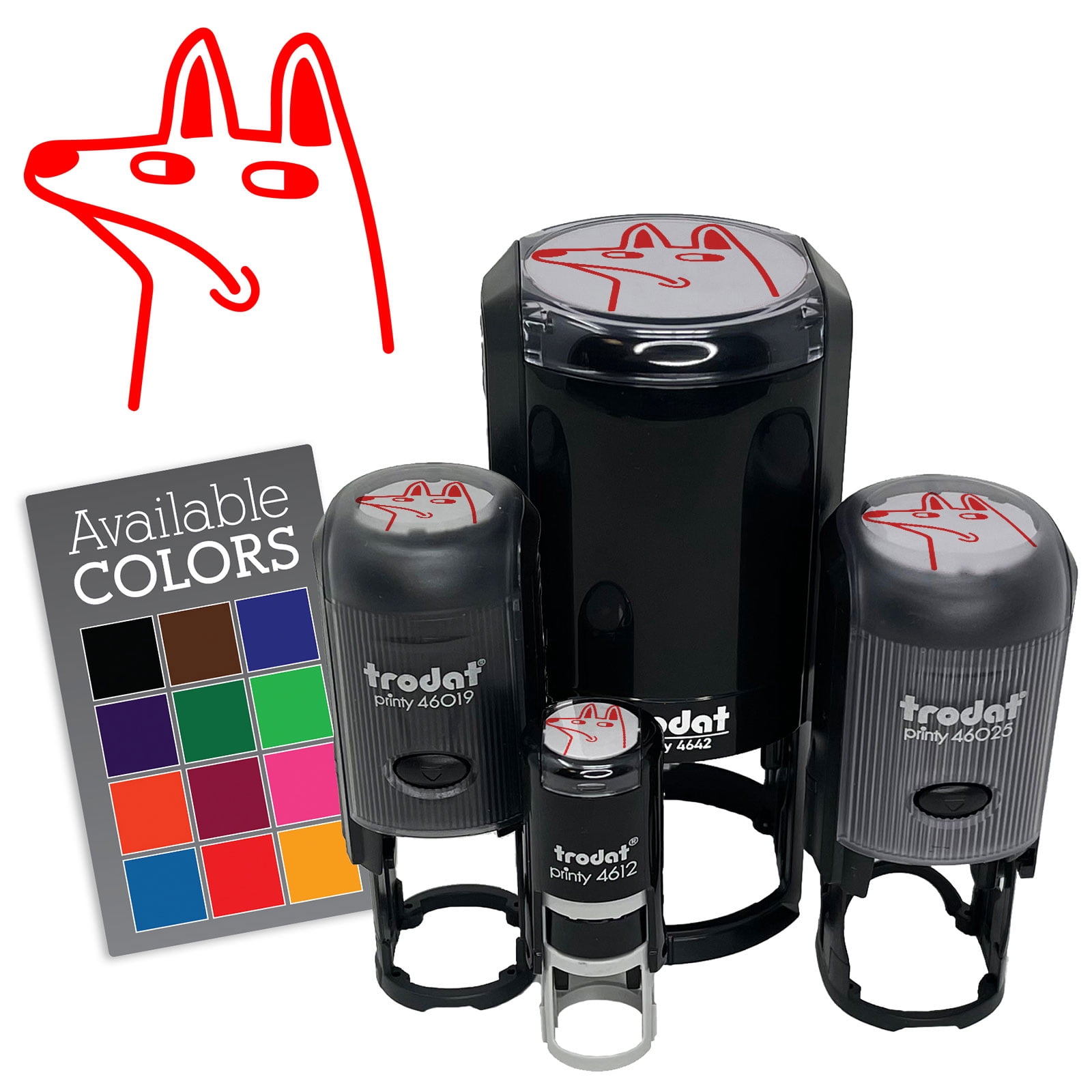 Weird Funny Dog Fox Side Eye Coyote Unsure Doubt Self-Inking Rubber ...