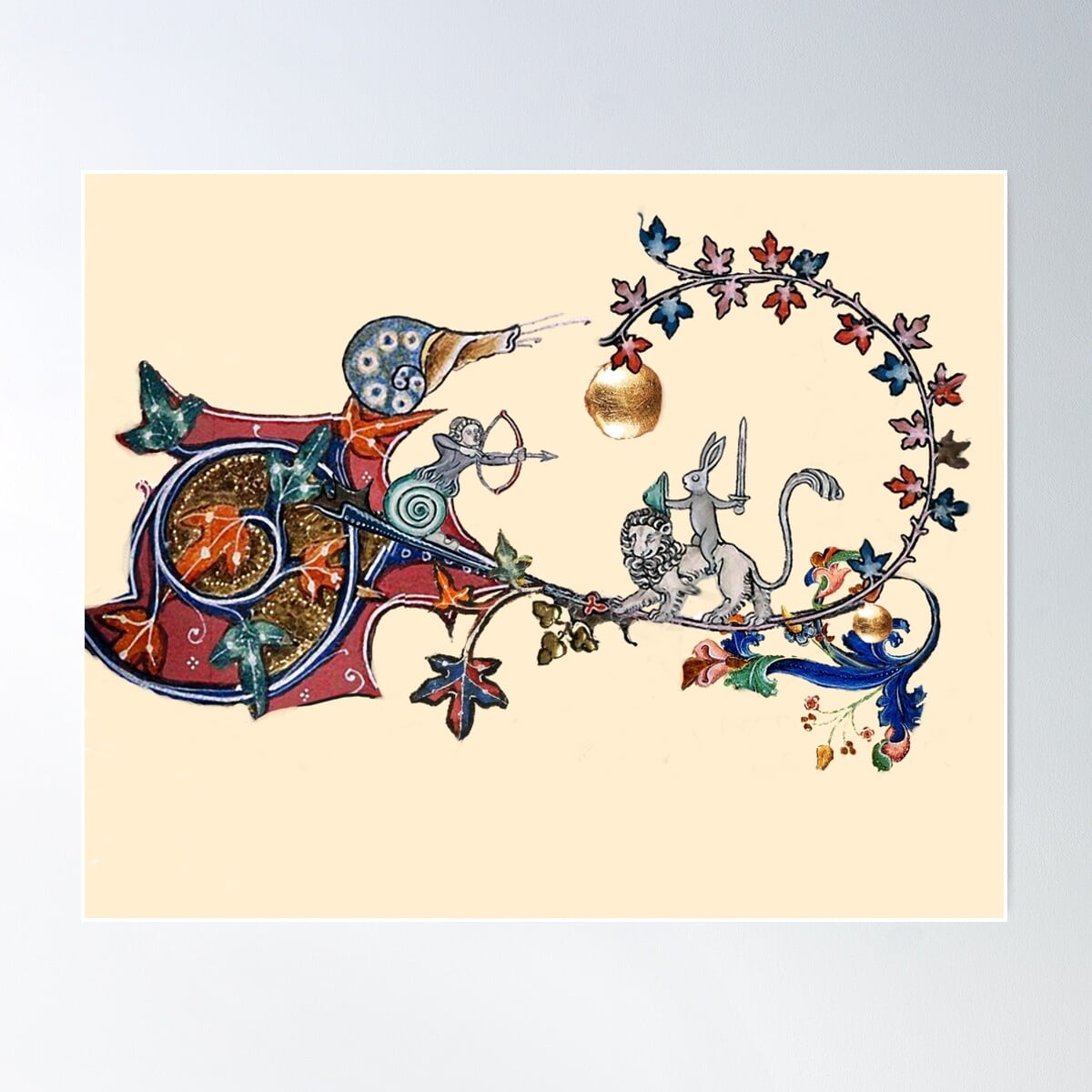 Weird Medieval Bestiary War Between Snails And Killer Rabbit Riding ...