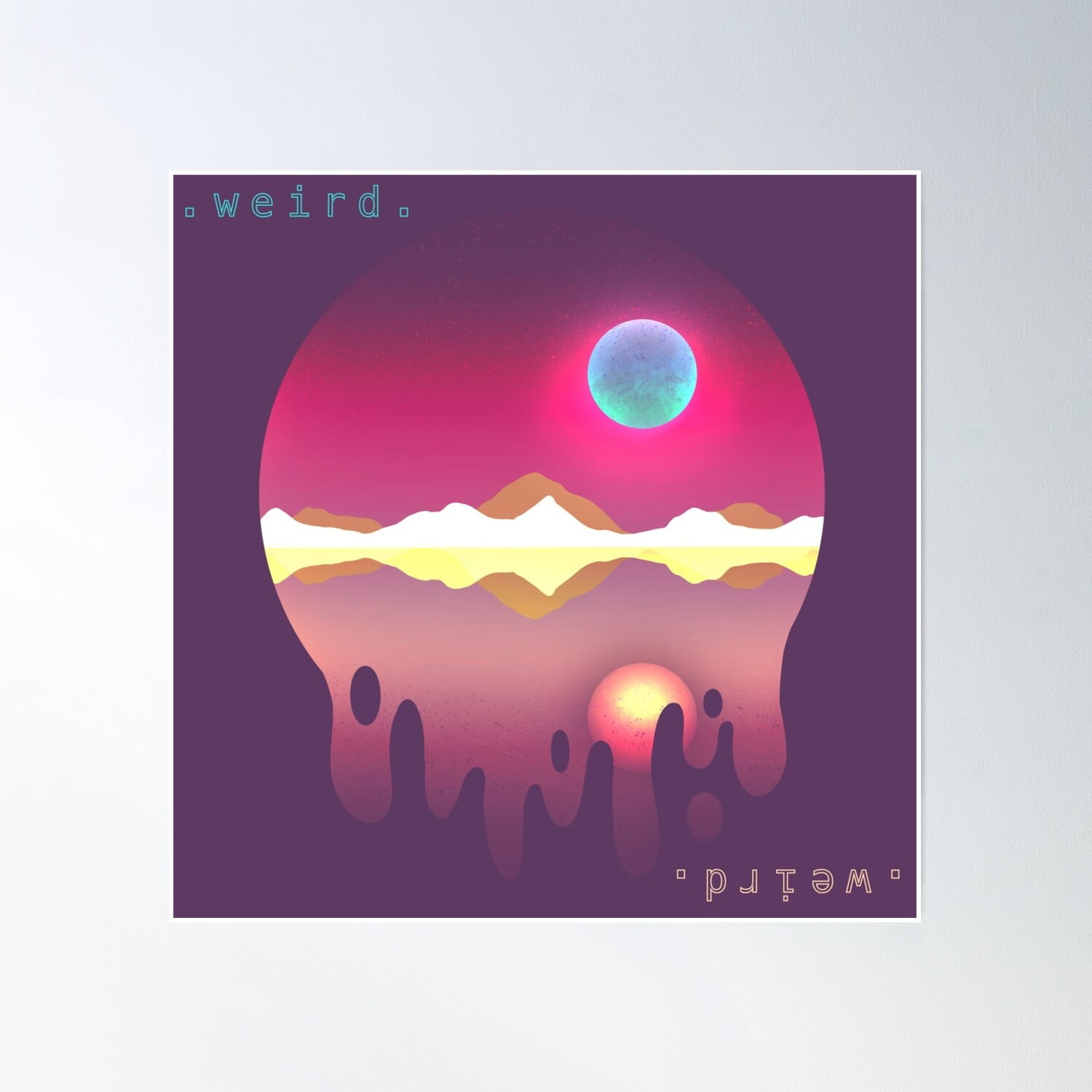 Weird Moon Poster Wall Art, Modern Wall Decor, 24x24 UNFRAMED - Walmart.com