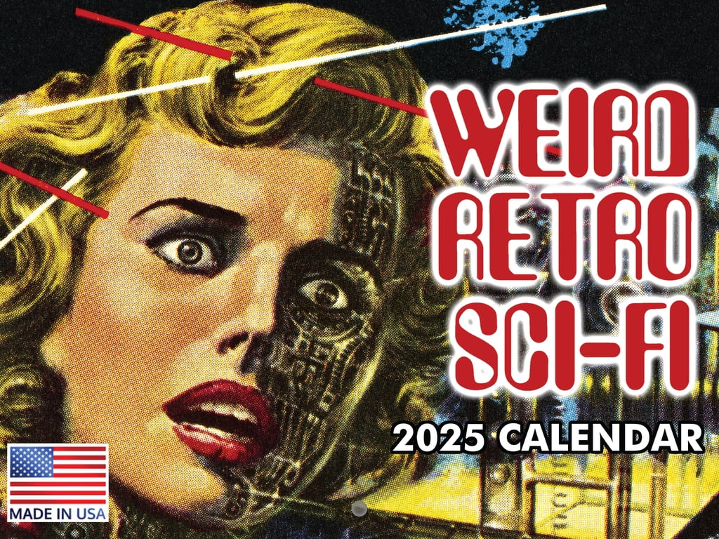 Weird Retro Sci-Fi Calendar 2025 Futurism Wall Monthly 12 Month ...