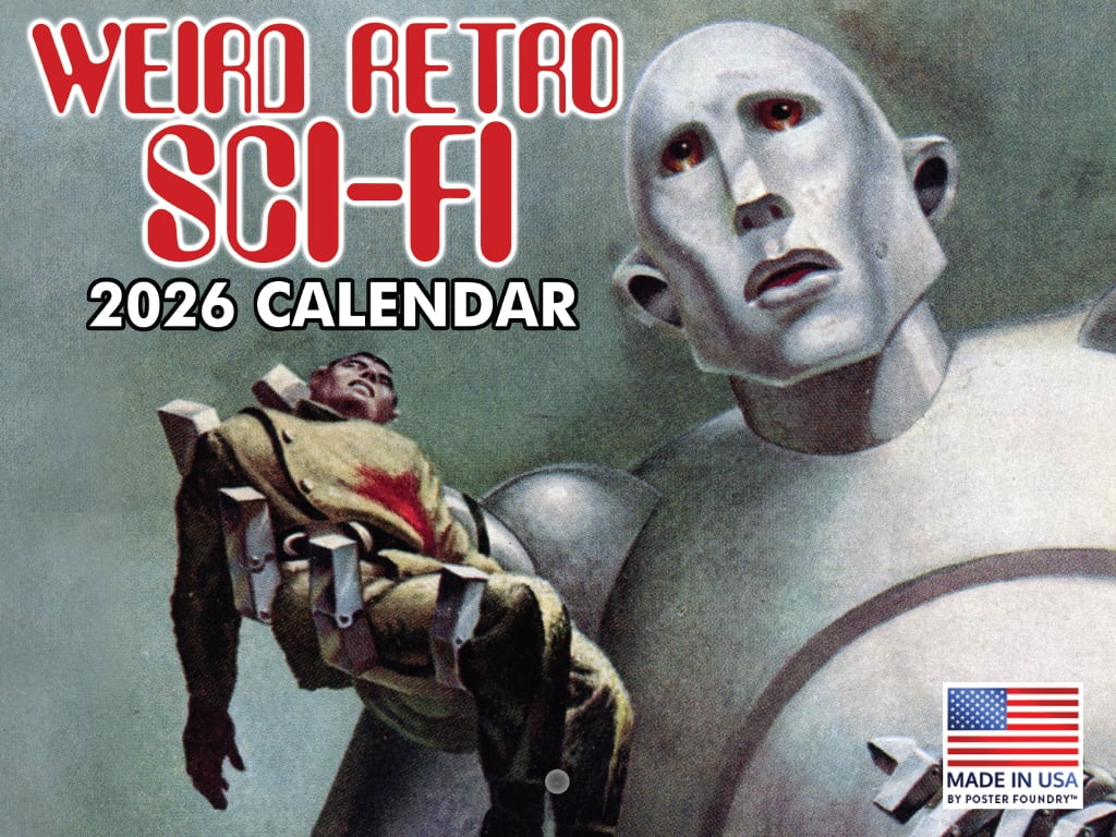 Weird Retro Sci Fi Calendar 2026 Vintage Scifi Monthly Wall Calender 12 ...