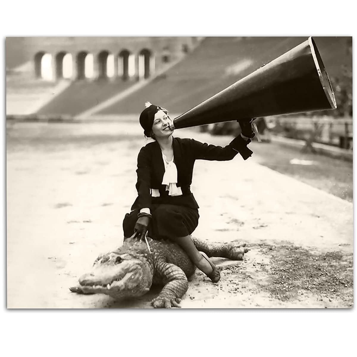Weird, Strange, & Bizarre Woman Riding An Alligator Photo Poster ...