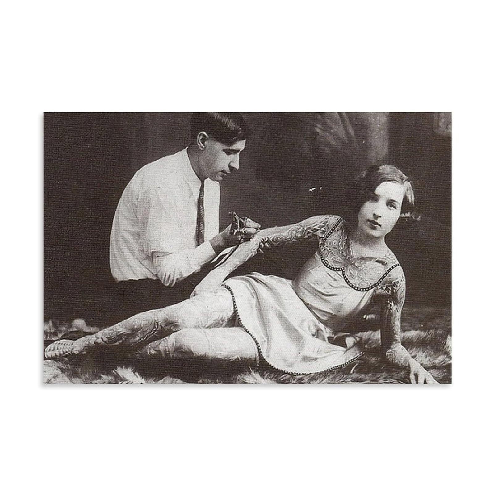 Weird Tattooed Ladies Weird Weird Vintage Photos Wall Art Deco Posters Canvas Printing For Room ...