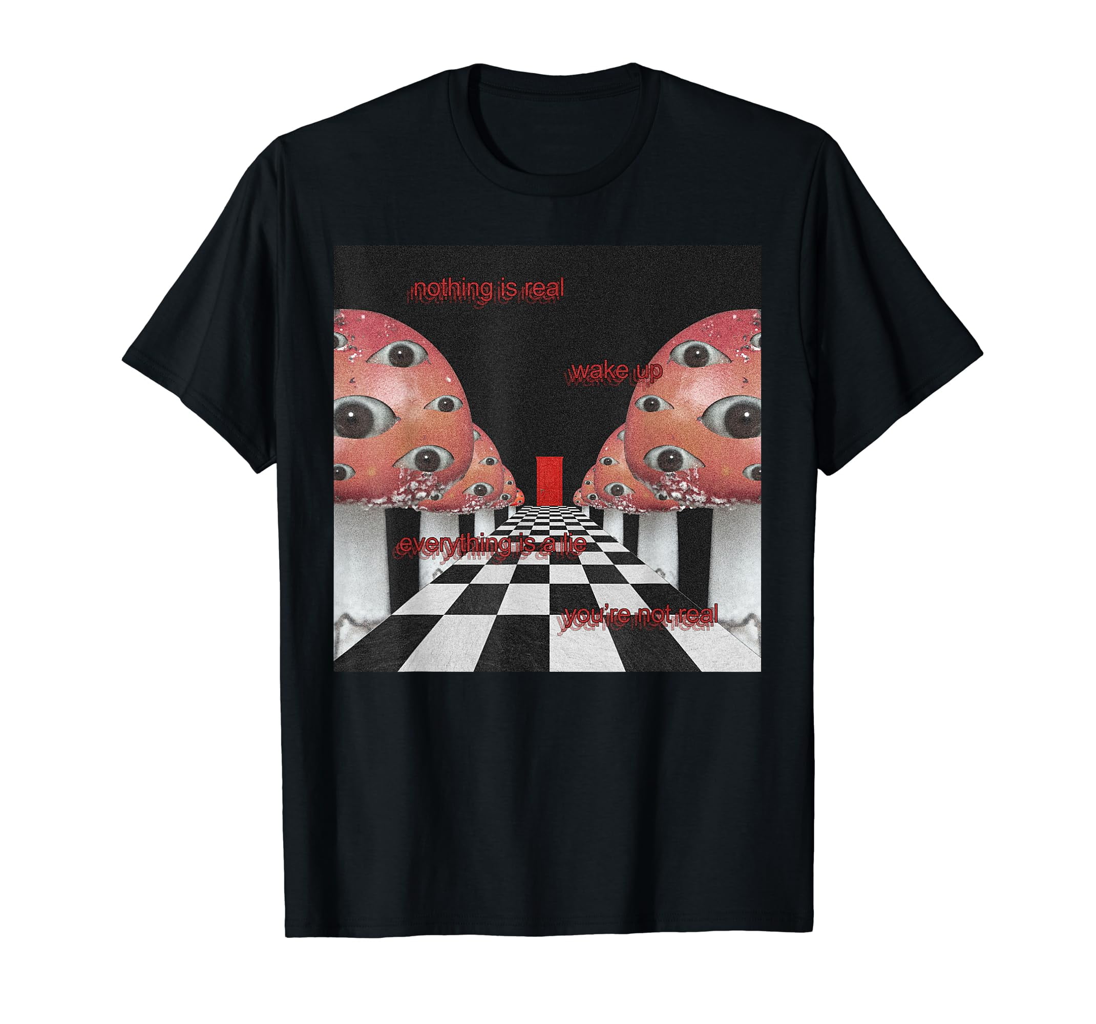 Weirdcore Aesthetic Mushroom Eyes Strangecore Traumacore T-Shirt ...