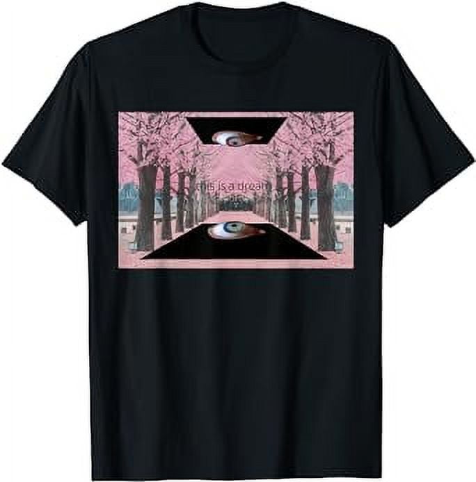 Weirdcore Aesthetic Sakura Cherry Blossom Big Eyes Oddcore T-Shirt ...
