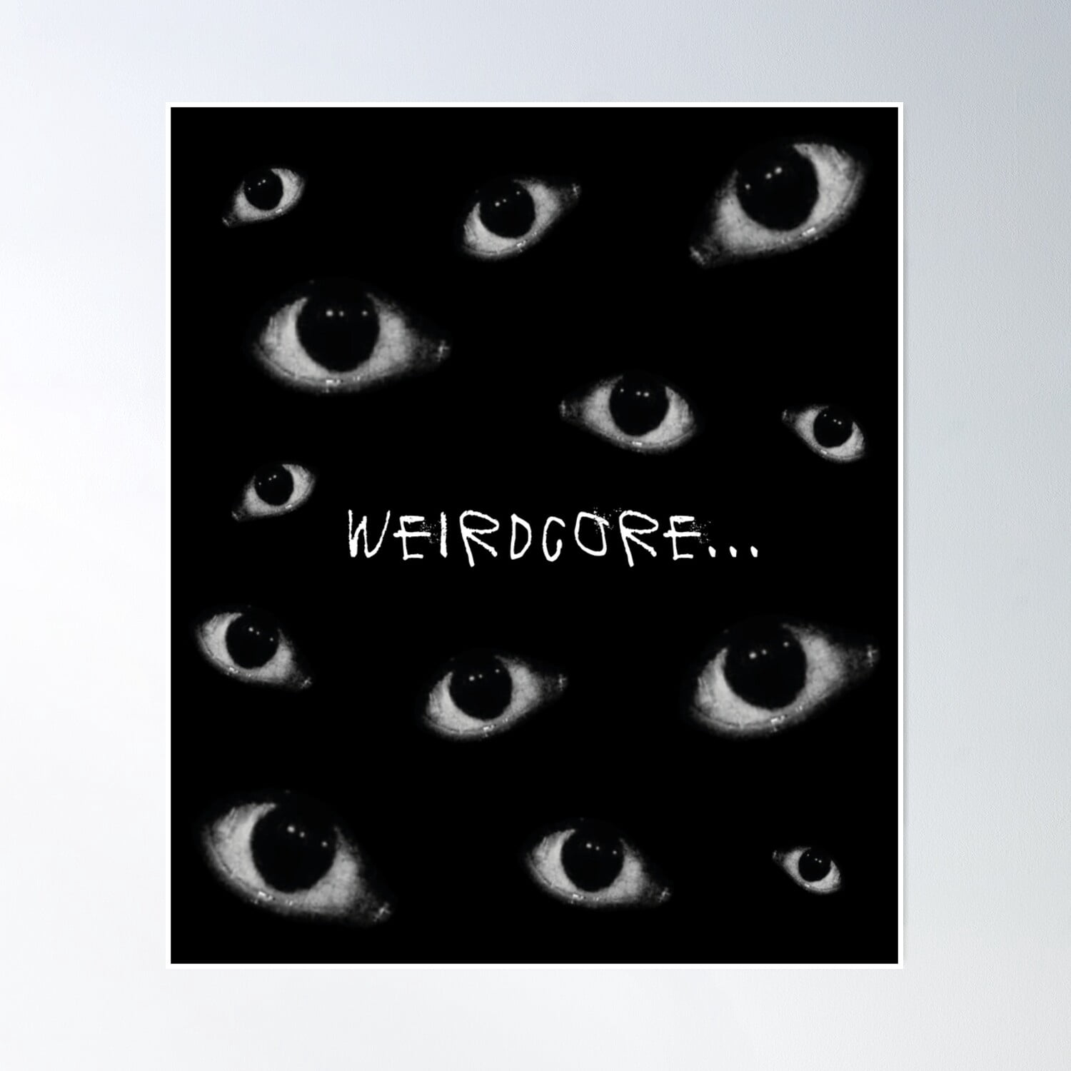 Weirdcore Black Eyes Poster Wall Art, Modern Wall Decor, 8x12 UNFRAMED ...