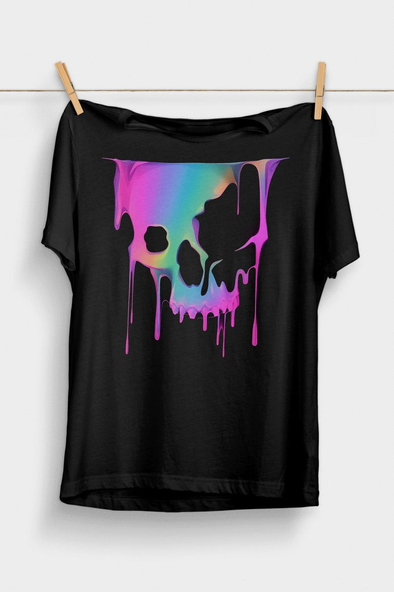 Weirdcore Melting Skull T-Shirt | Psychedelic Trippy Clothing ...