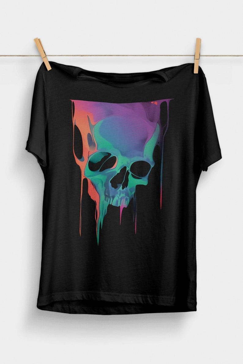 Weirdcore Melting Skull T-Shirt | Psychedelic Trippy Clothing ...