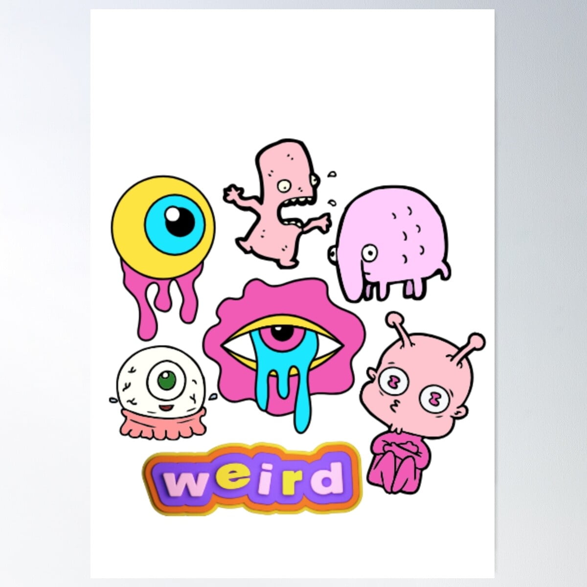 Weirdly Wonderful Extraterrestrials - Pink Alien Invasion Poster Wall ...