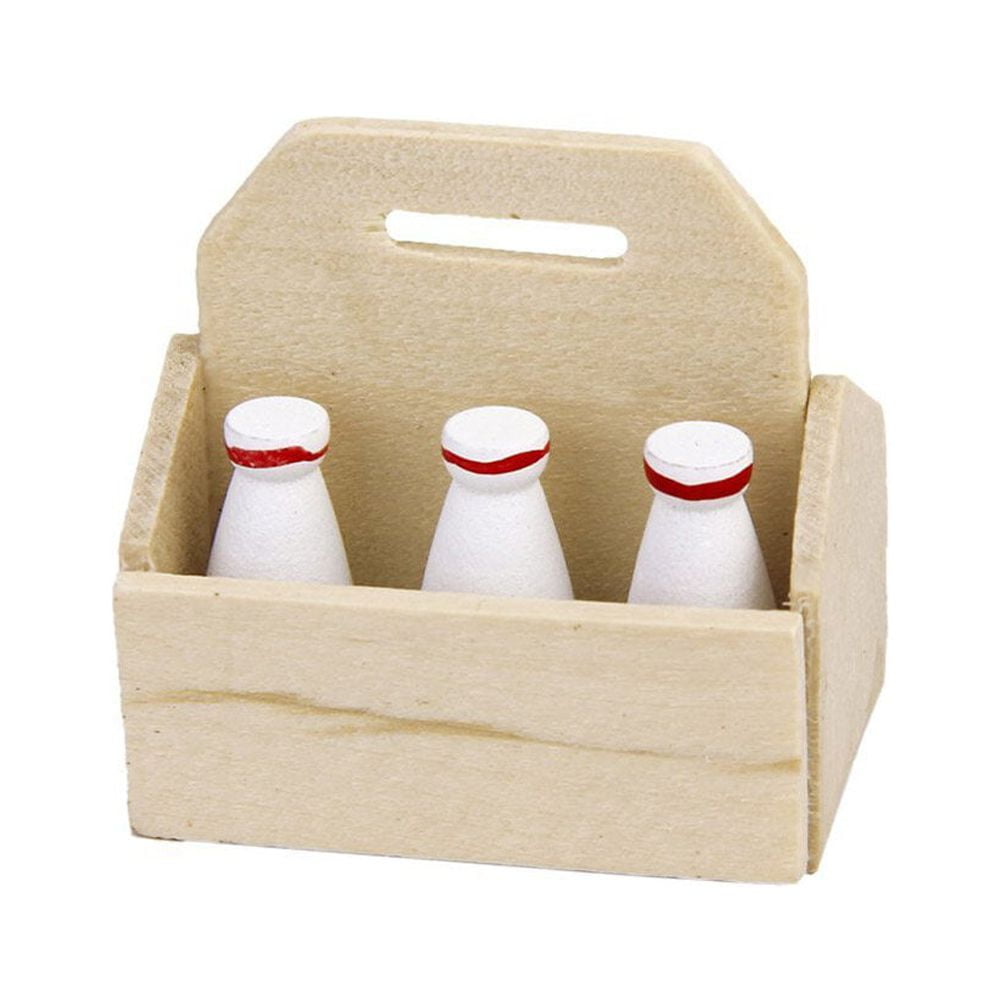 Weis 1/12 mini house Miniature Kitchen Milk Rack with Bottles Set ...