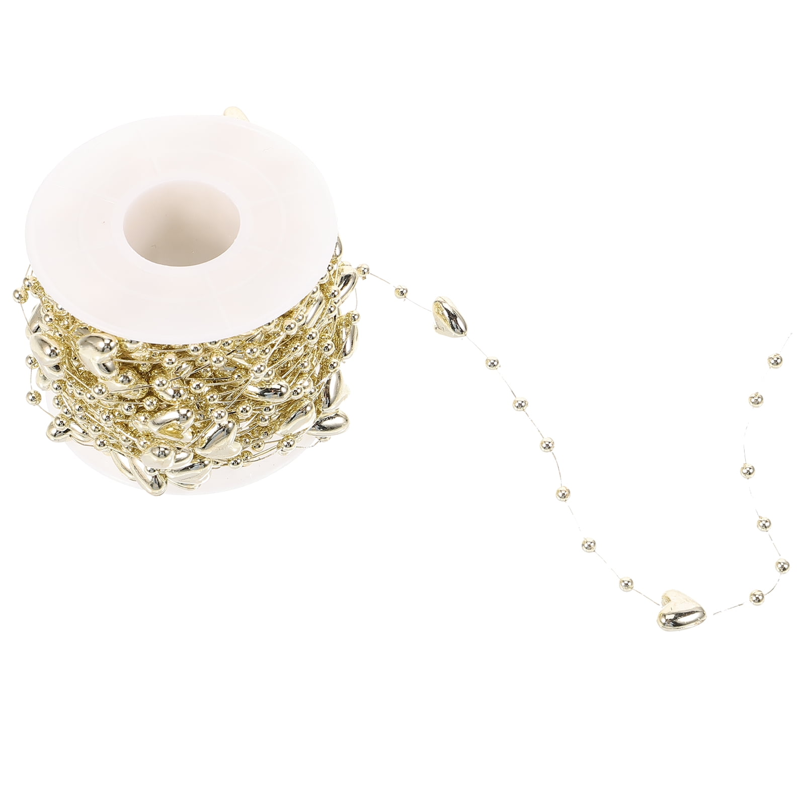 Weis 1 Roll Plastic Heart Beaded String DIY Beads String Chain Spool ...