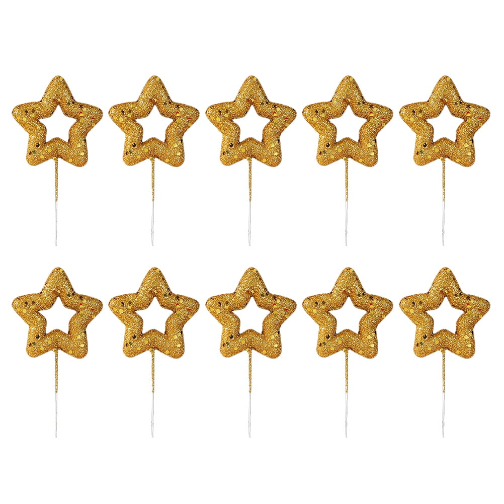 Weis 10pcs Delicate Cake Topper Creative Glitter Star Cake Topper ...