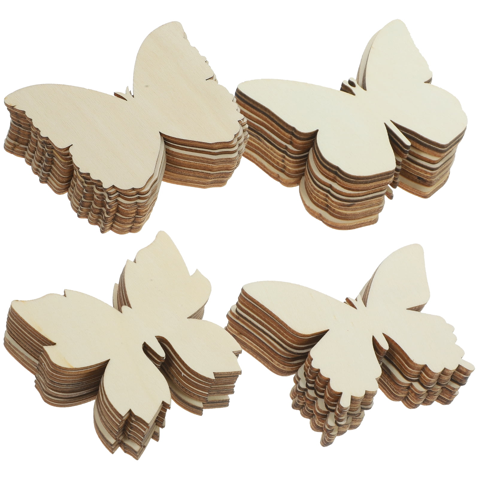 Weis 48Pcs Wooden Spring Cutouts Butterfly Crafts Wooden Butterfly ...