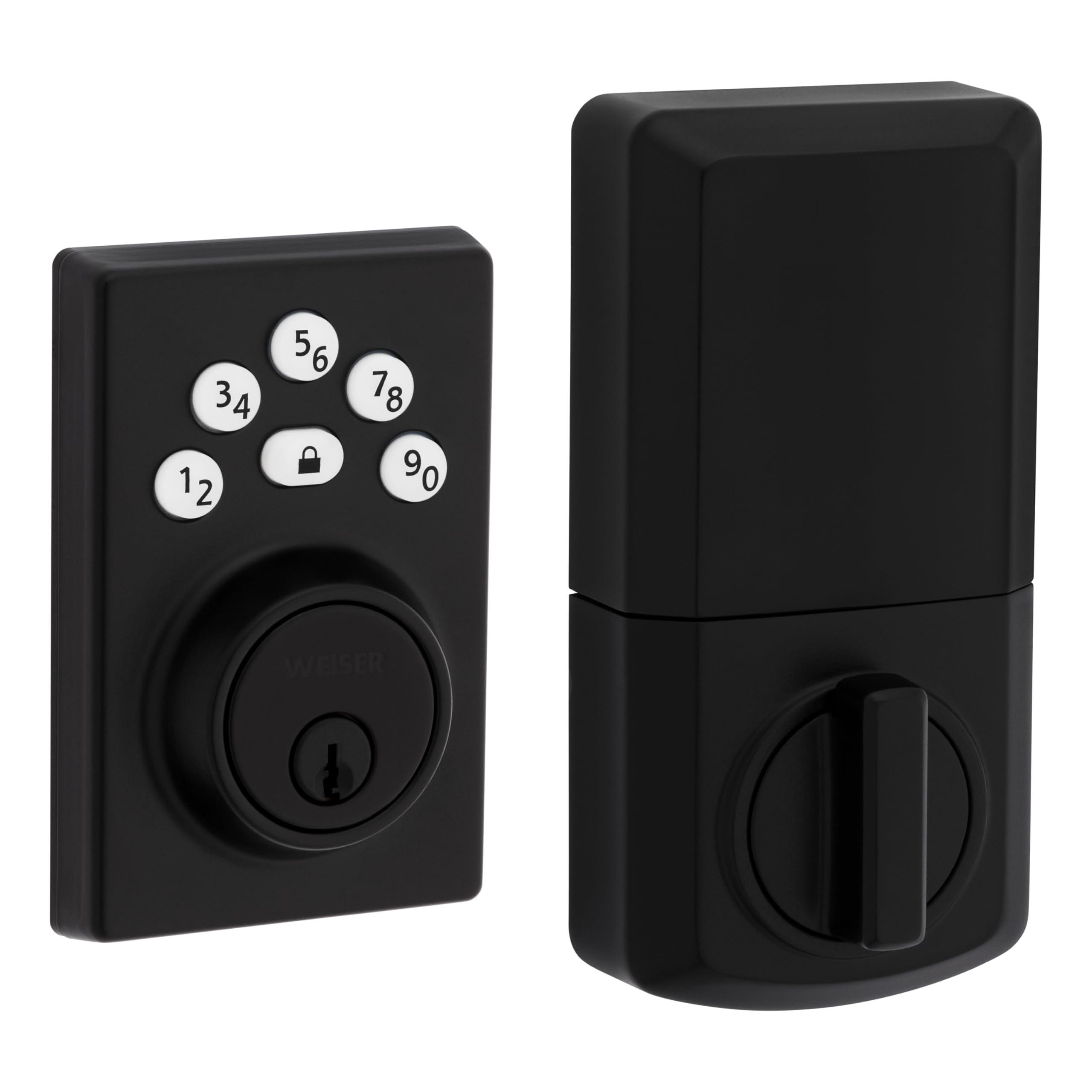 Weiser Elements Matte Black Keyless Entry Door Lock/Deadbolt Lock, 5 ...