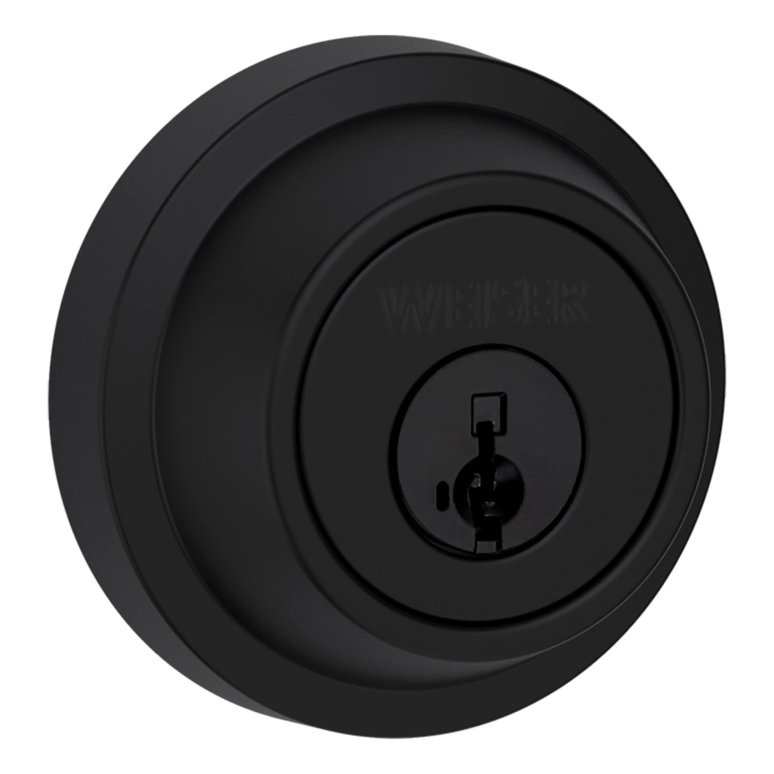 Weiser Elements Matte Black Round Deadbolt Lock, ANSI/BHMA Grade 3 ...