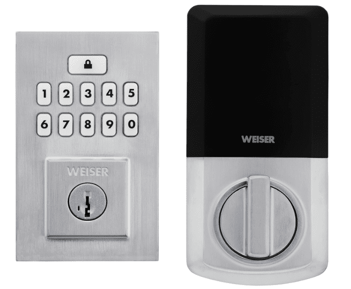 Weiser SmartCode Satin Chrome Keyless Entry Door Lock/Deadbolt Lock, 10-Button Keypad Door Lock ...