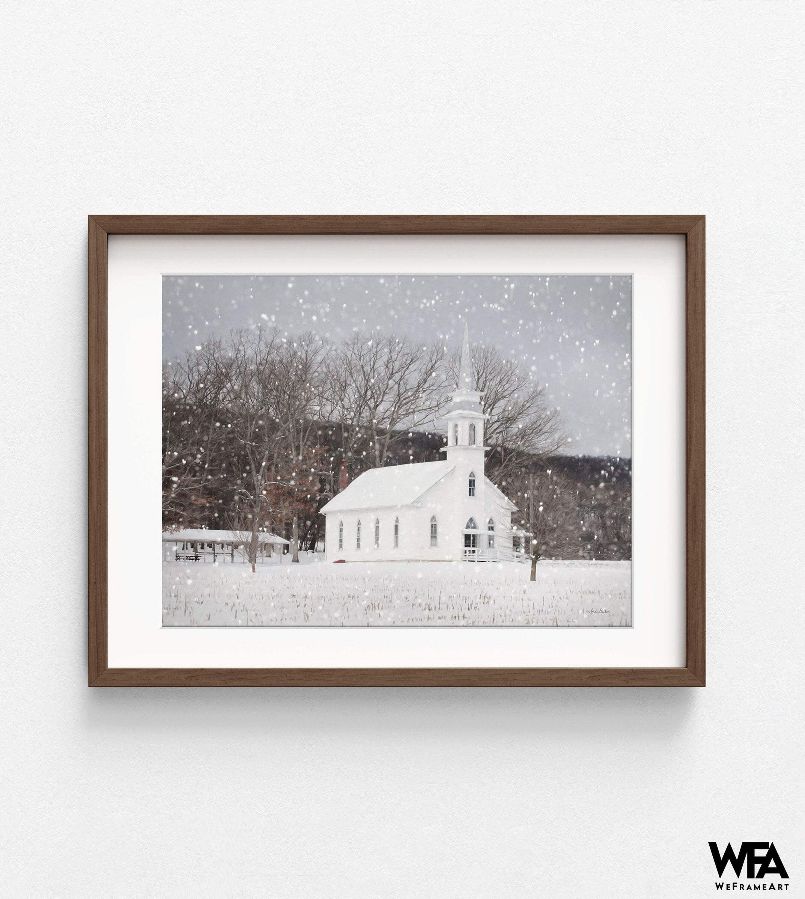 Weishample Church in Winter by Deiter Lori, White Rustic Church Wall ...