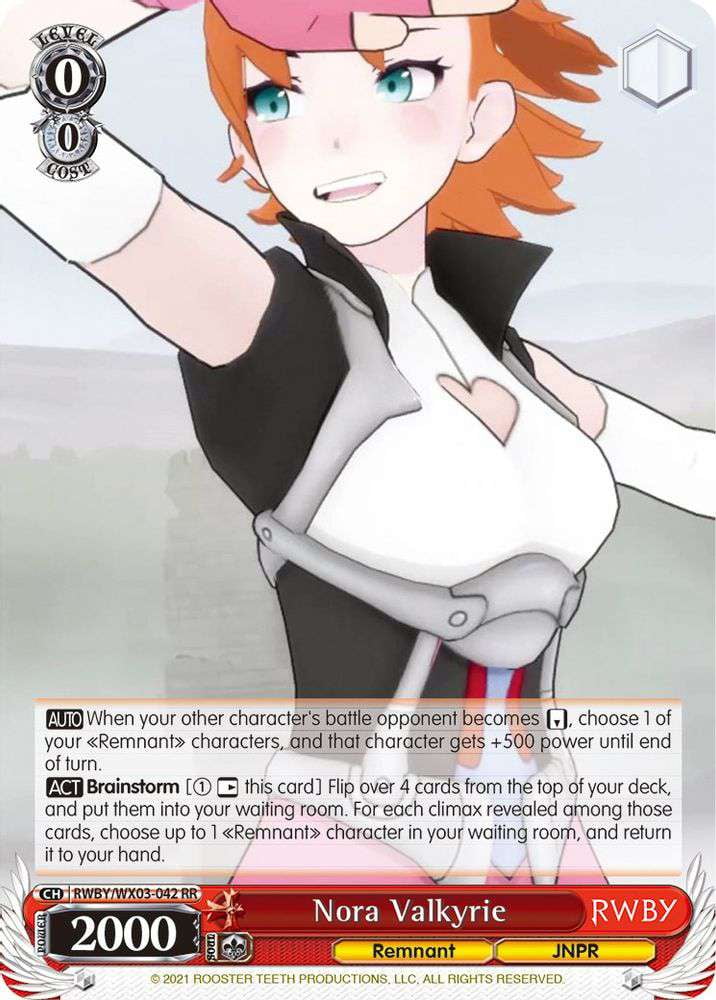 Weiss Schwarz RWBY Double Rare Nora Valkyrie RWBY Double Rare/WX03-042 - Walmart.com