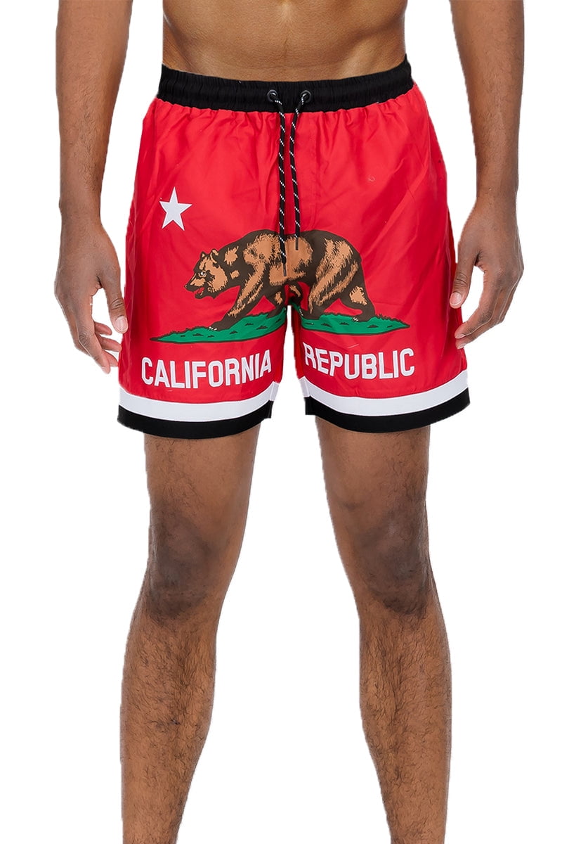 Weiv Men's California Republic Swim Trunks 5.5" Quick Dry Beach Swim ...