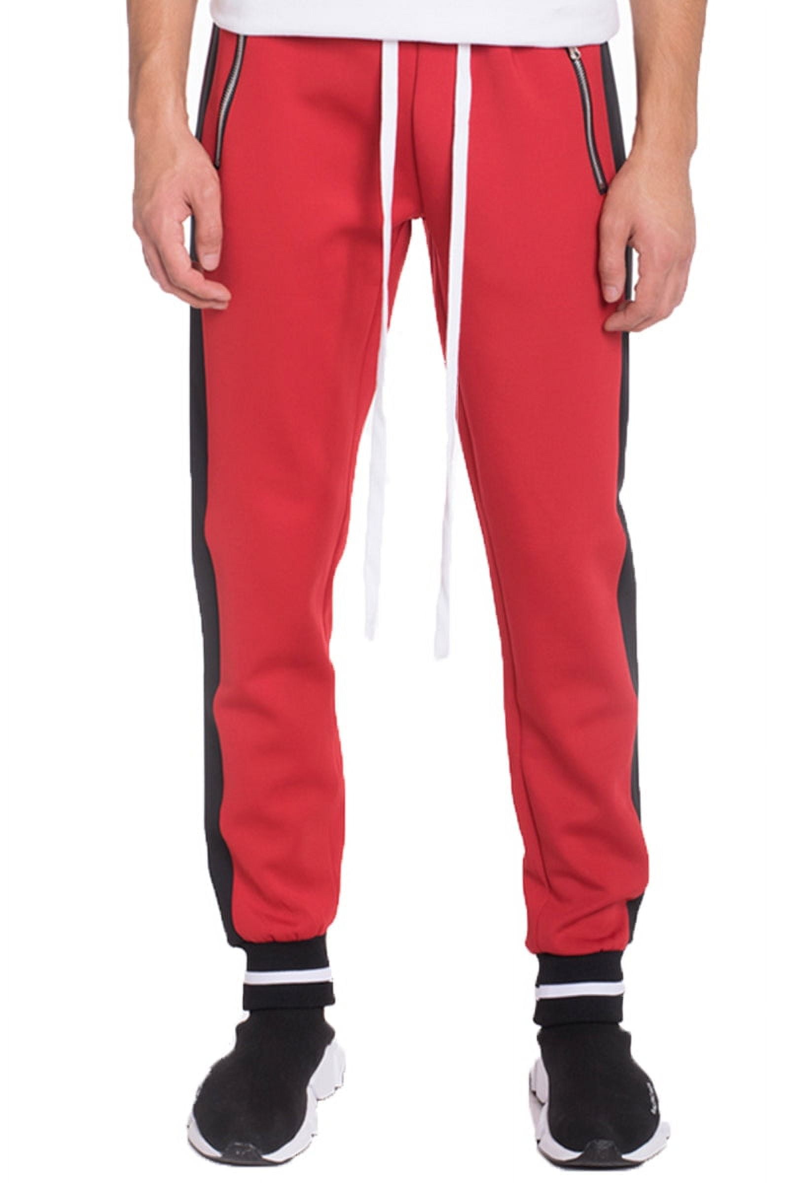Weiv Mens Heavy Weight Stripe Jogger with Pockets Striped Waist Elastic ...