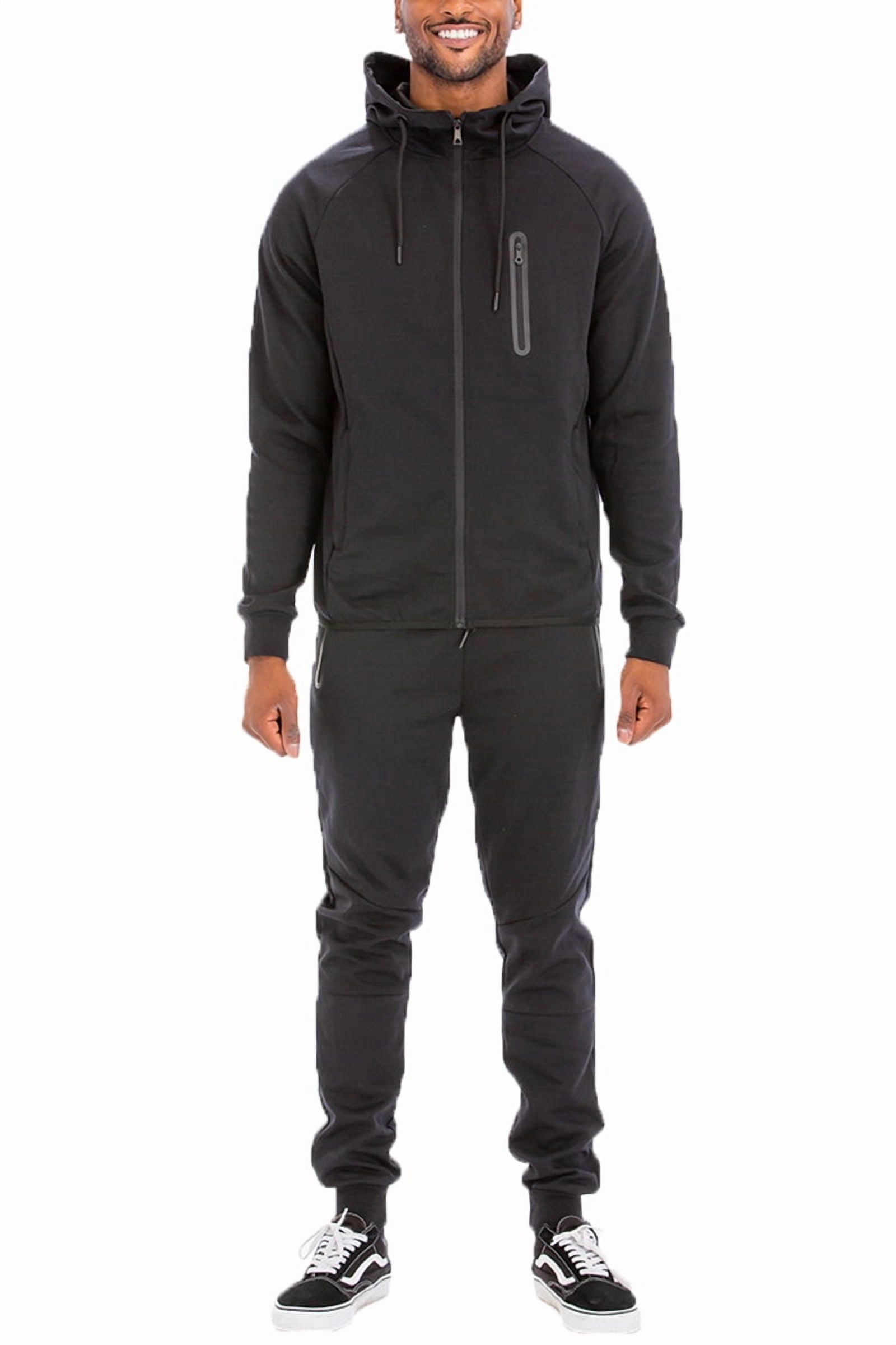 Weiv Men's Performance Tech Track Suit, Zippered Jacket and Joggers ...