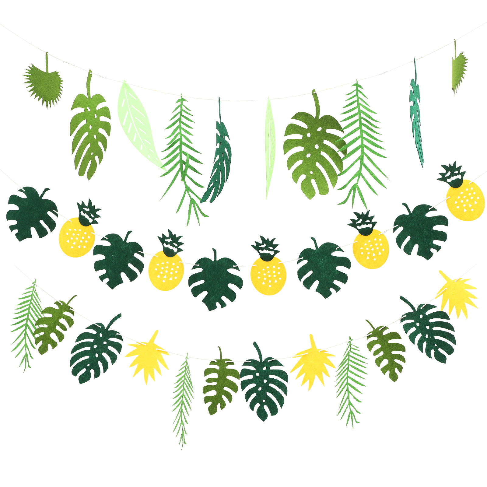Weiwei 1 Set of Tropical Themed Palm Leaves Banner Felt Palm Leaves ...
