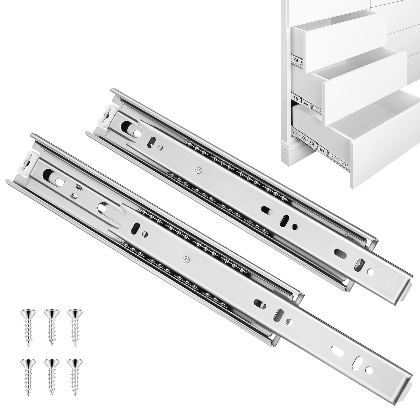 Weiweiguan 2 Pcs Drawer Slides Full Extension Drawer Slides Heavy Duty ...