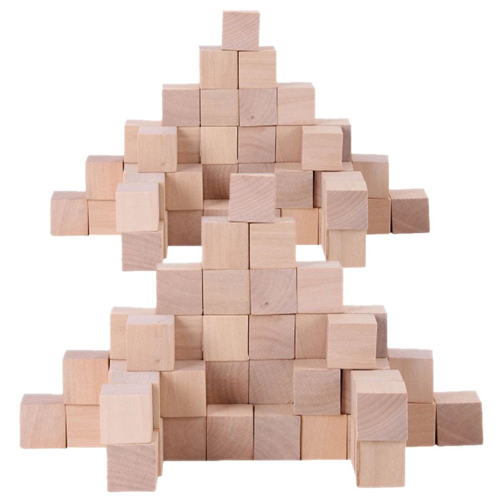 Weiweiguan 250Pcs Small Building Blocks Unfinished Wooden Blocks Cube ...
