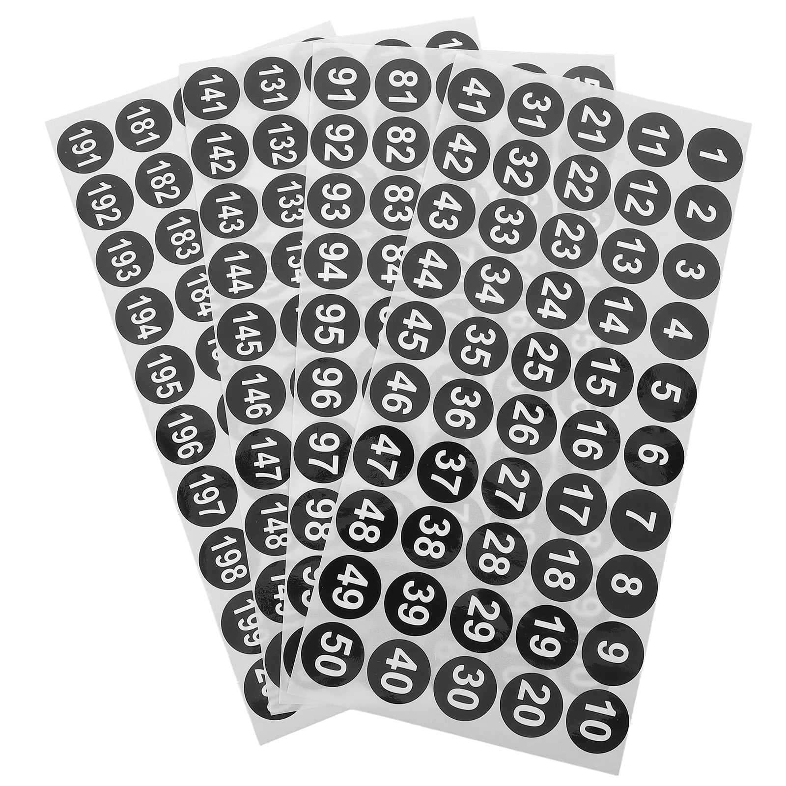 Weiweiguan 4 Sheets Round Digital Stickers Multi-function Number ...