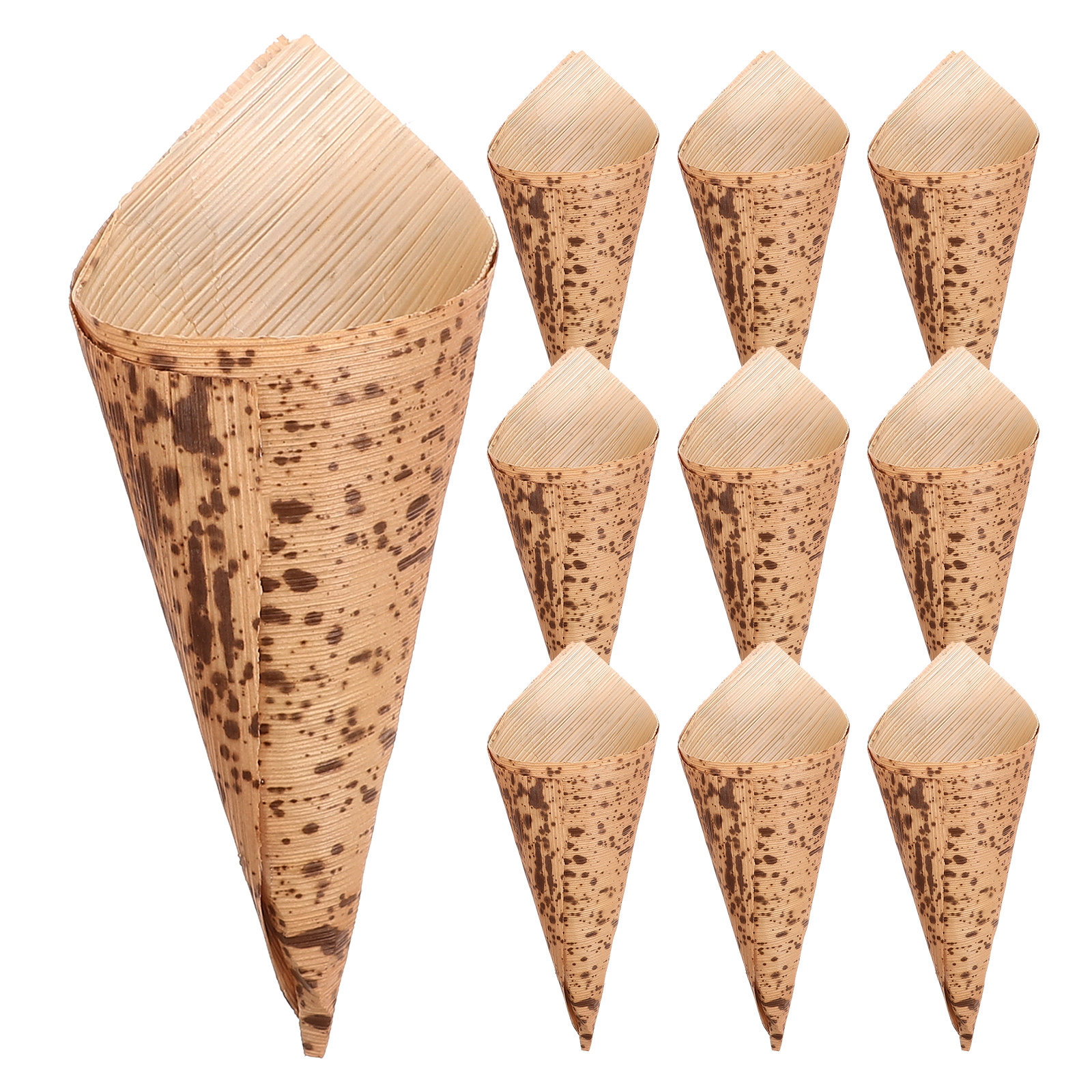 Weiweiguan 50pcs Appetizer Storage Cone Bamboo Food Cone Disposable ...