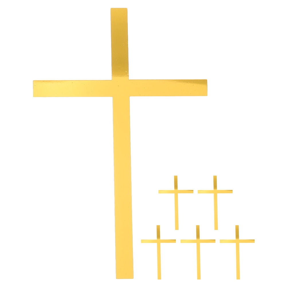 Weiweiguan 6pcs Cross Cake Topper Acrylic Cross Cake Decoration Cross ...