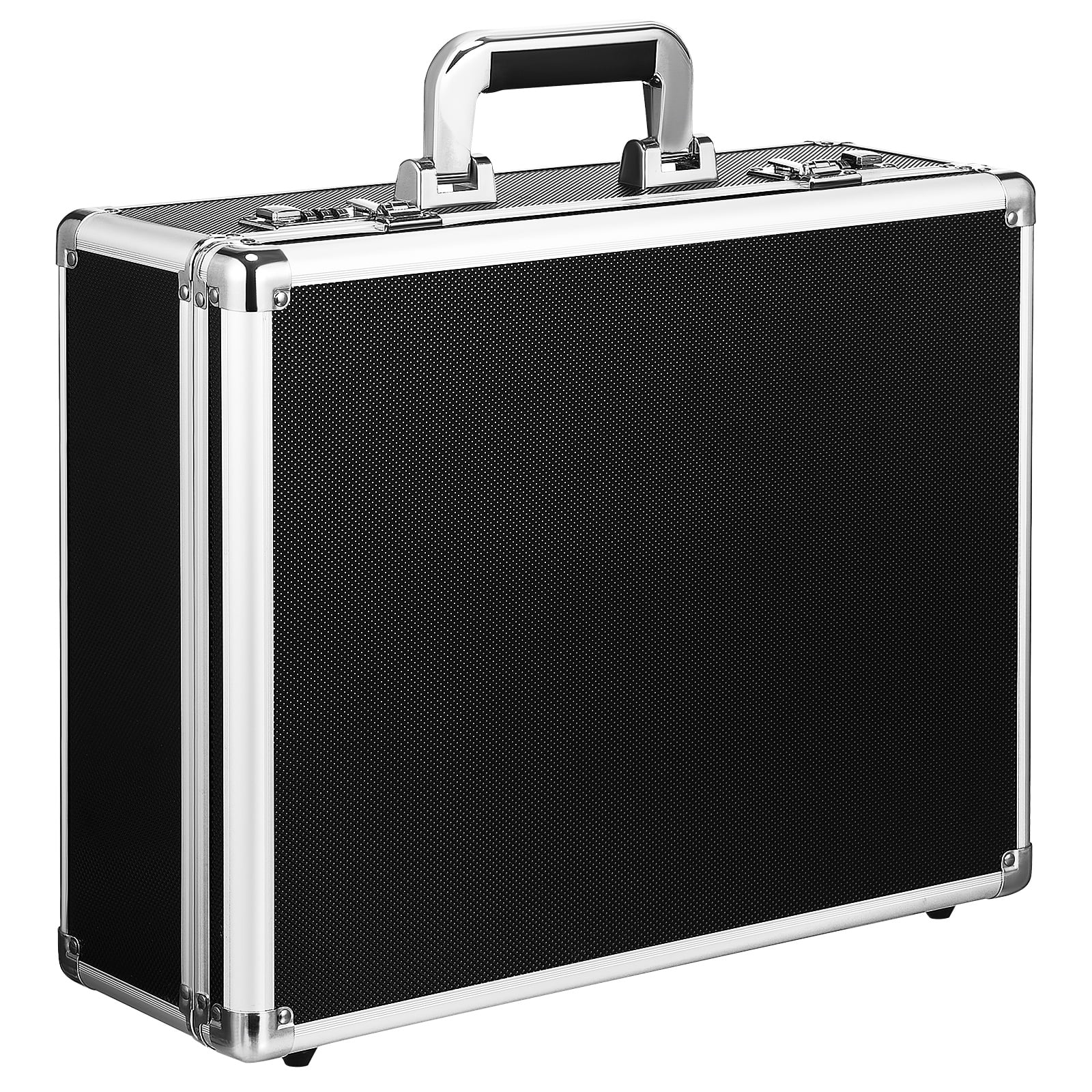 Weiweiguan Black Aluminum Briefcase with Lock for Travel (16.5 X 12.9 X ...