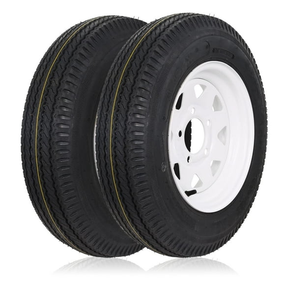 "Walmart 5.30-12 Trailer Tires with 12"" Rims, 6 Ply Load Range C, 5 ...