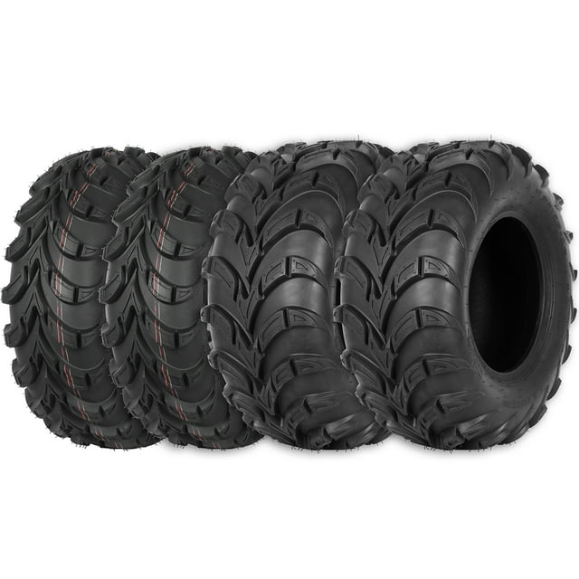 Weize All-Terrain ATV & UTV Tires 25x8-12 Front & 25x10-12 Rear, 6 PR ...