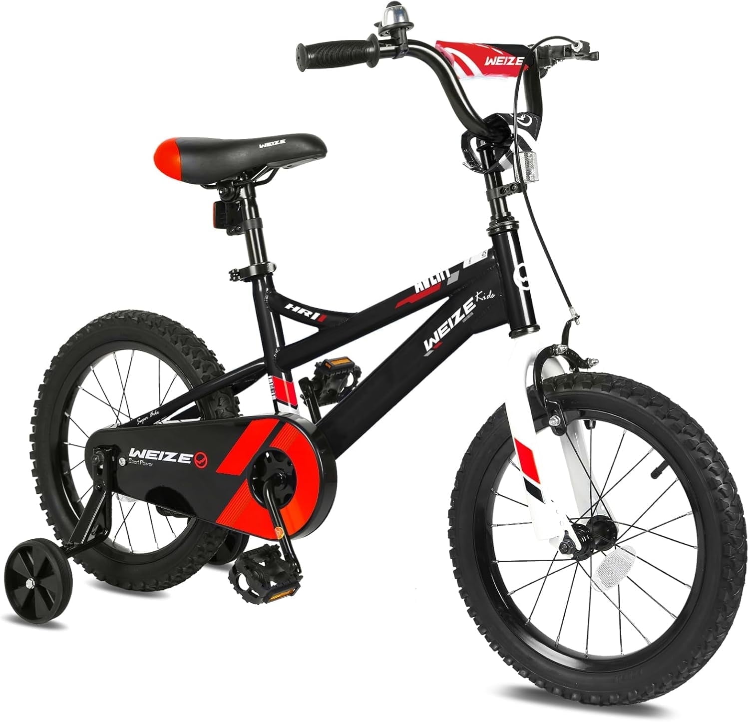 Weize Kids Bike, 16 Inch Children Bicycle for Boy Girl Toddler Age 4-7 Years Old, Rider Height ...