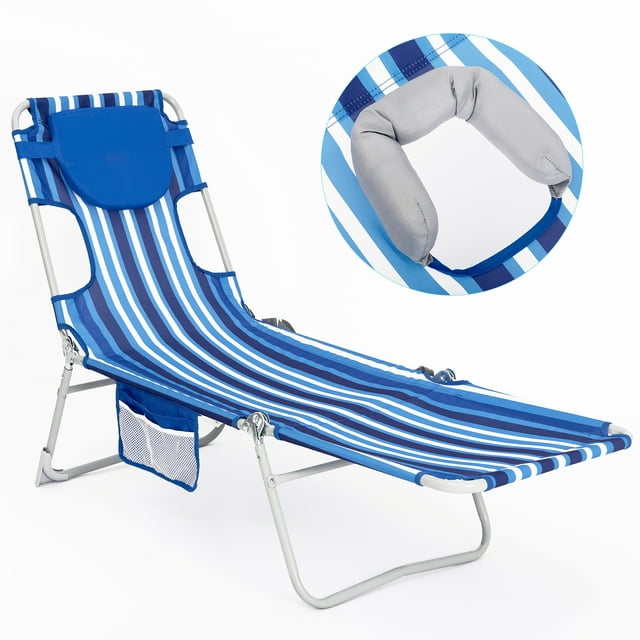 Wejoy Reclinable Beach Lounge Chair for Tanning, Foldable Lawn Chair ...