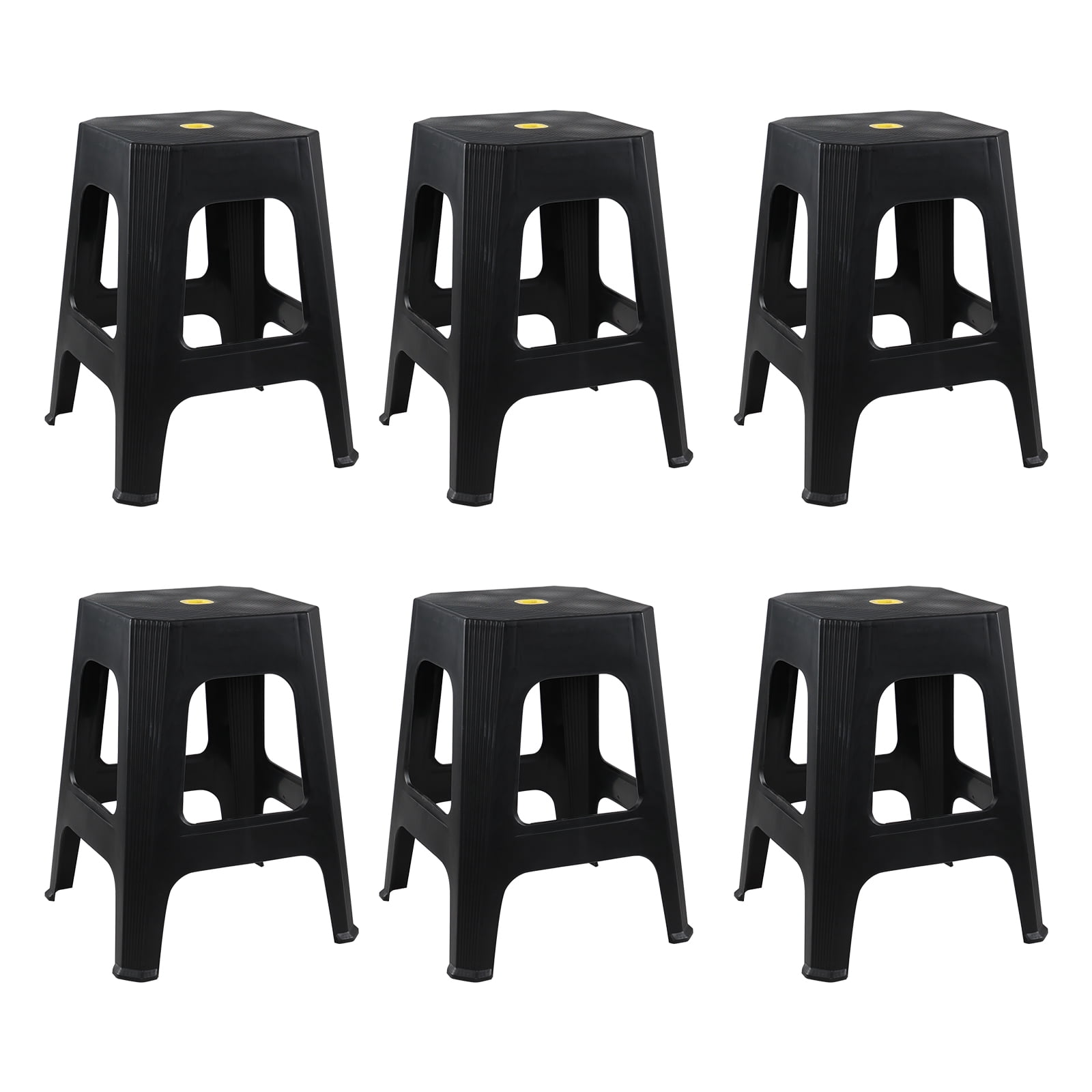 Wekioger 18.7" High Plastic Stackable Stools, 6-Pack Square Plastic ...