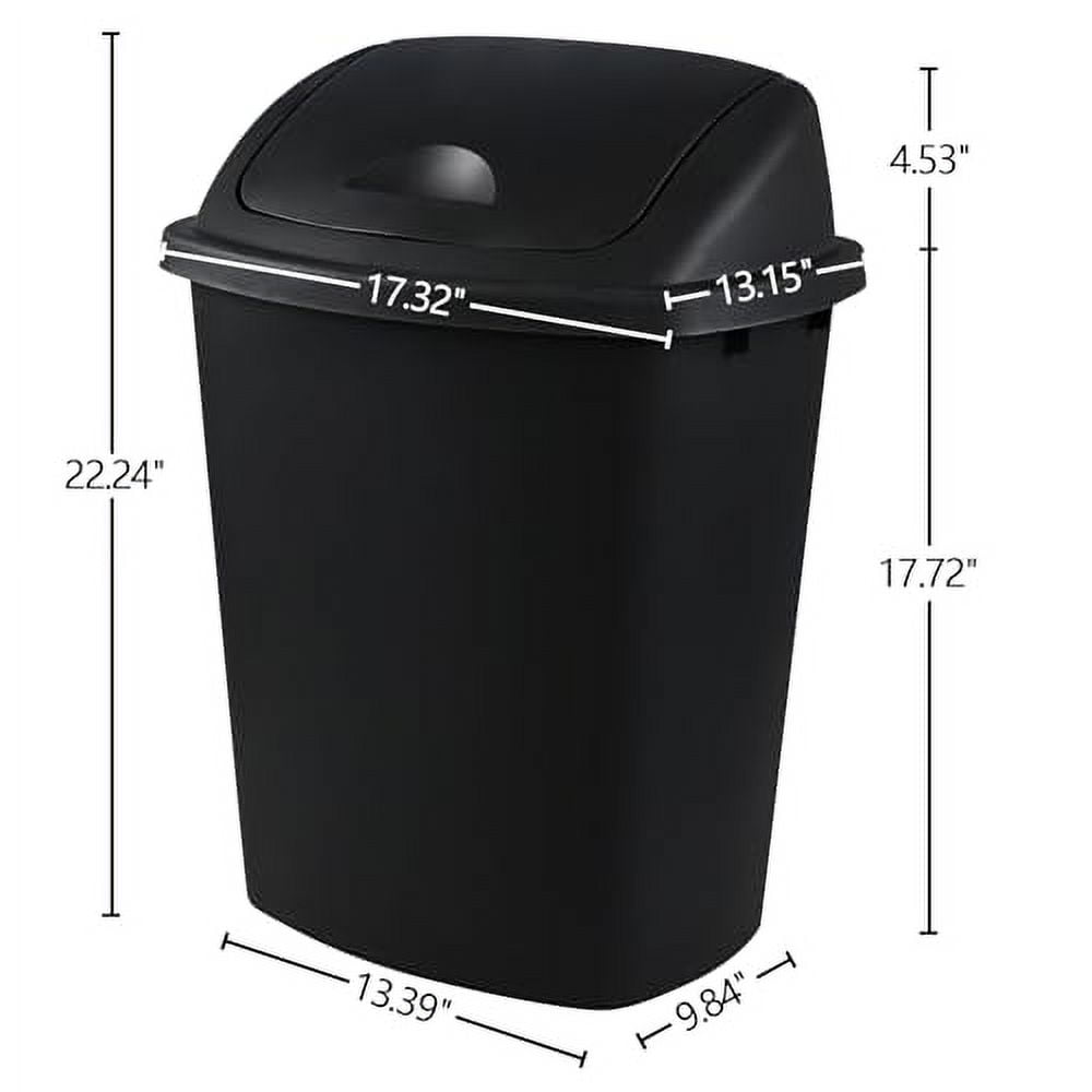 Wekioger 4-Pack 10 Gallon Plastic Swing Top Trash Can, Kitchen Garbage ...