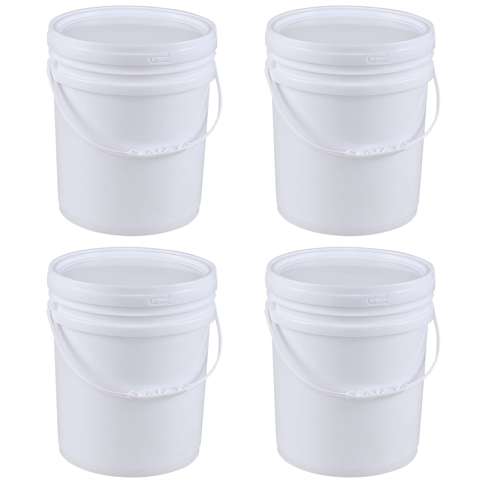 Wekioger 6.6 Gallon Round Plastic Bucket with Sealed Lid, White Bucket ...