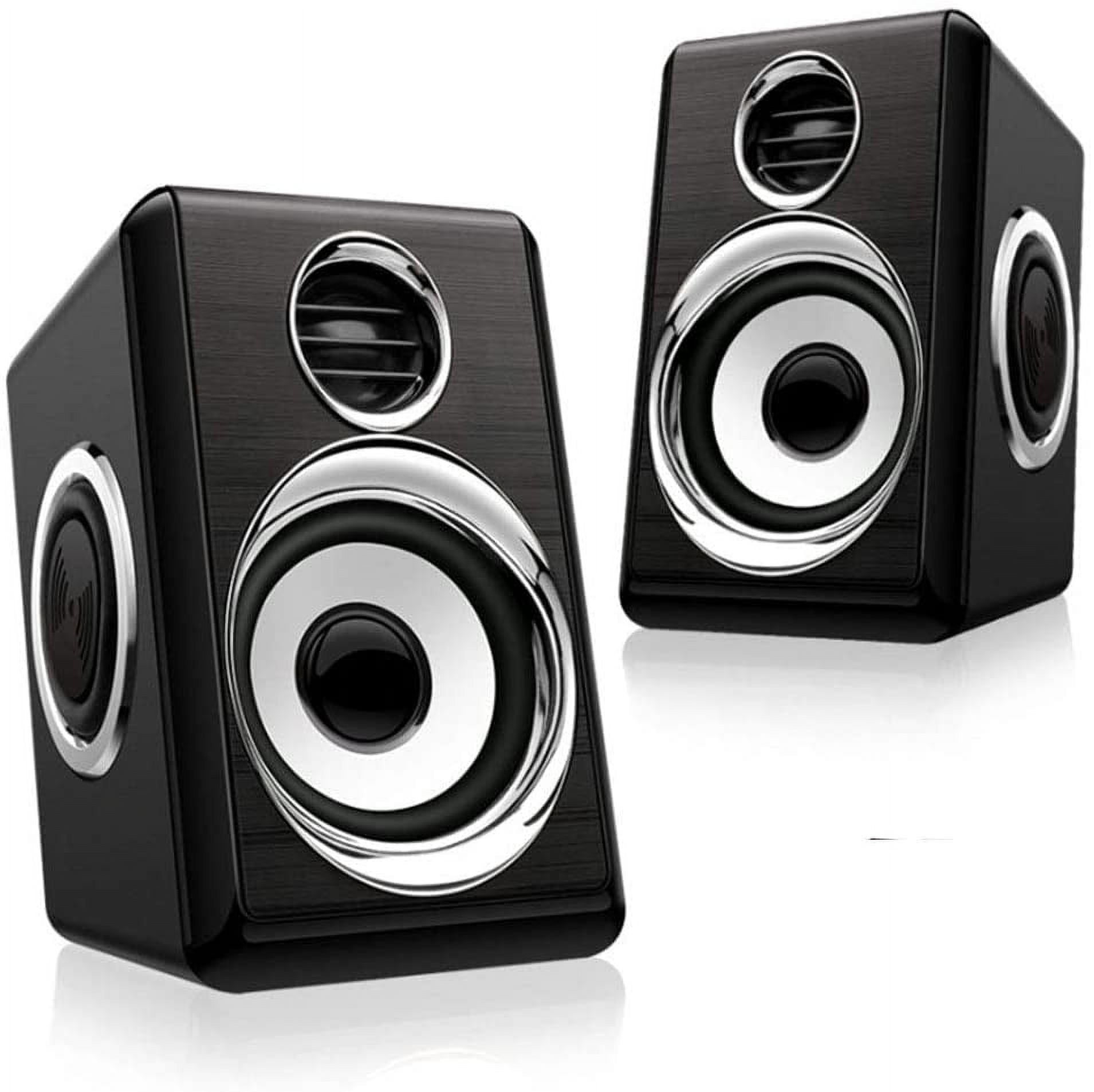 Wekity USB Wired 20 Channel Computer Speakers with Headphone Jack ...