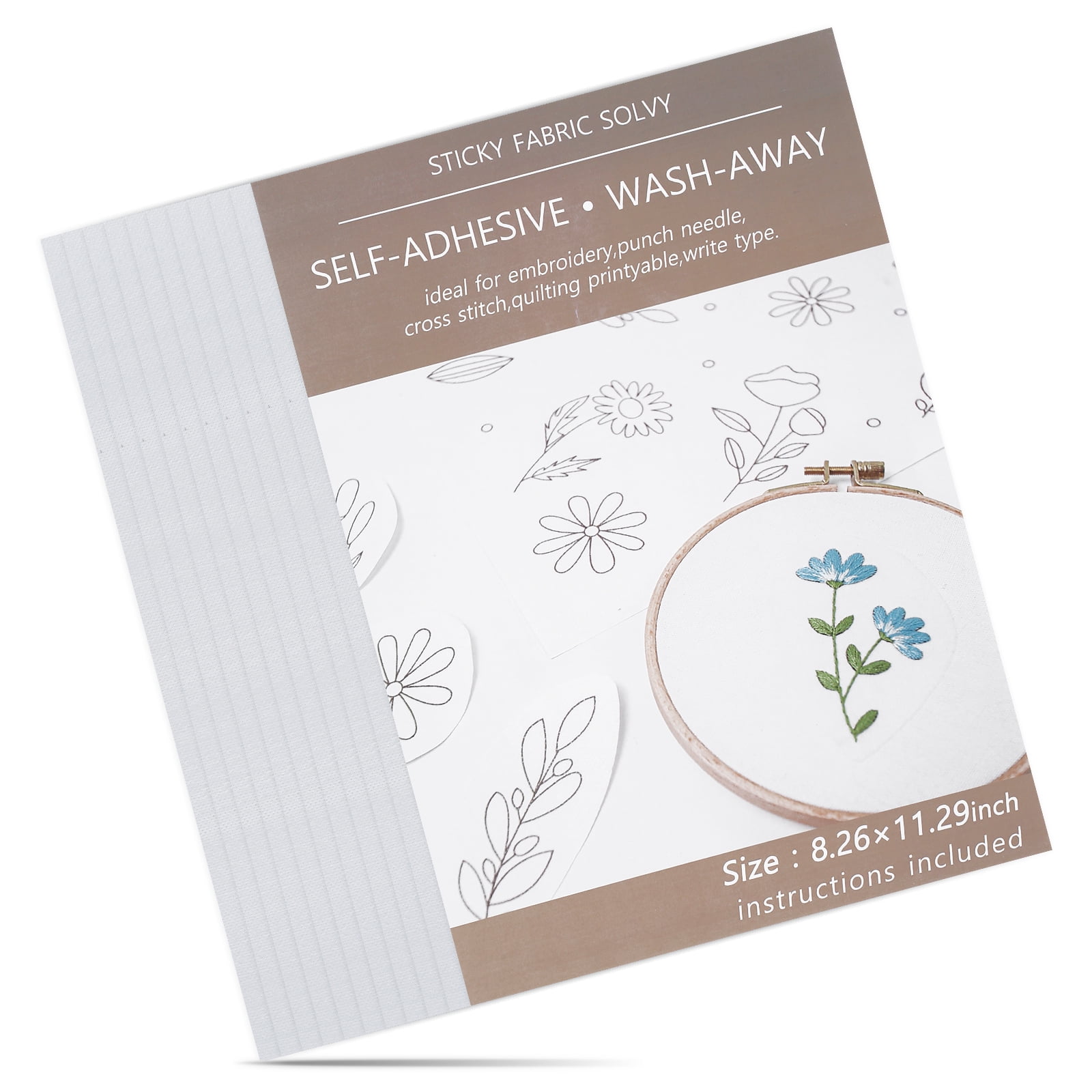 Wekvgz 10/5Pcs Sticky Water Soluble Embroidery Stabilizer Self Adhesive ...