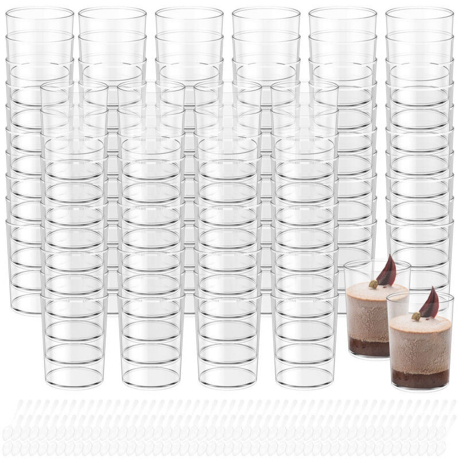 Wekvgz 100pcs Dessert Cups with Spoons 95ML Clear Mini Cake Cups Reusable Parfait Appetizer Cups ...