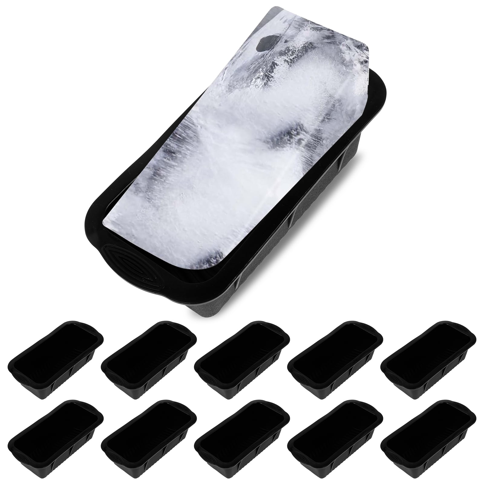 Wekvgz 10Pcs Ice Cube Block Mold Silicone Large Ice Cube Molds Reusable ...