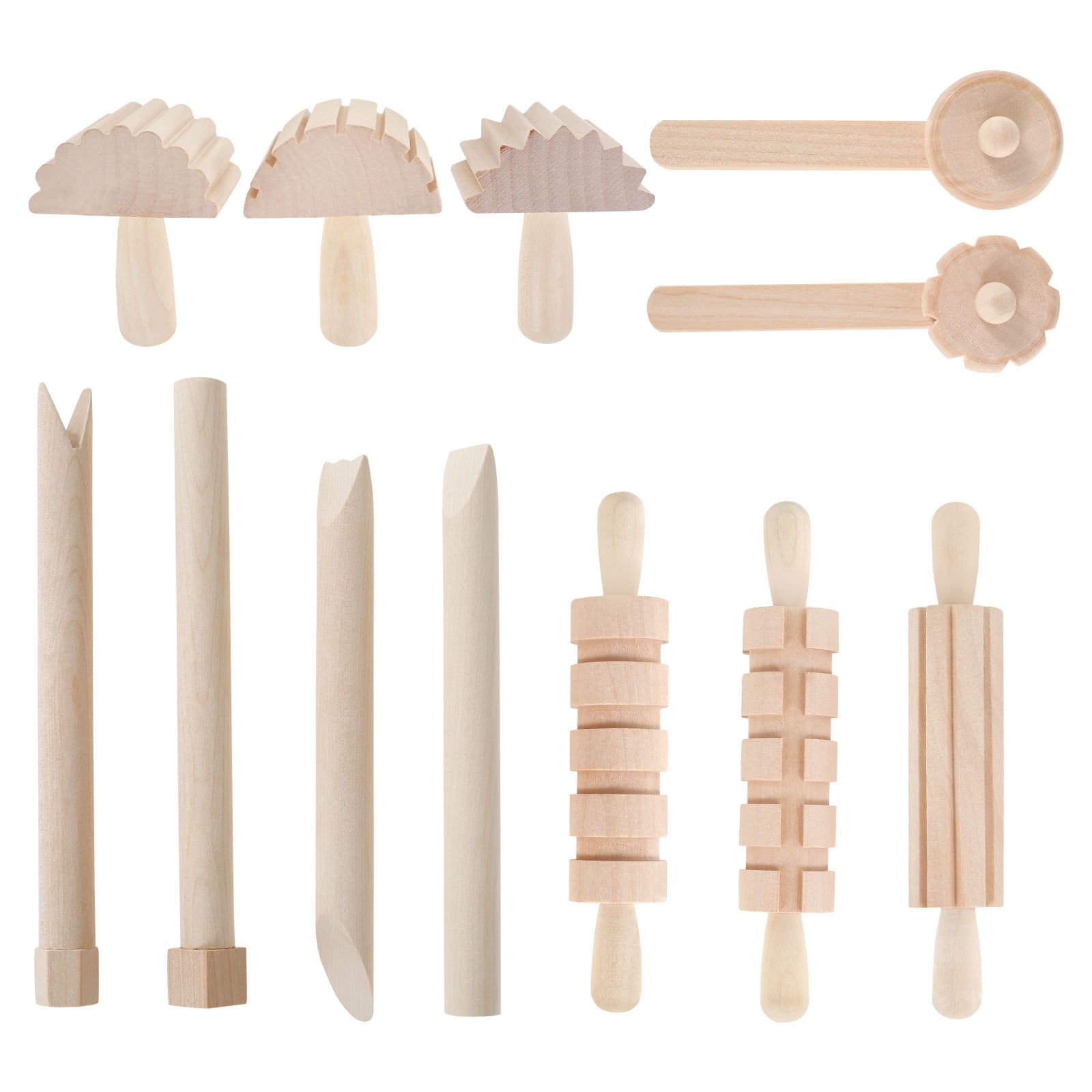 Wekvgz 12Pcs Clay Shaping Tool Set Wooden Clay Molding Tools Sturdy ...